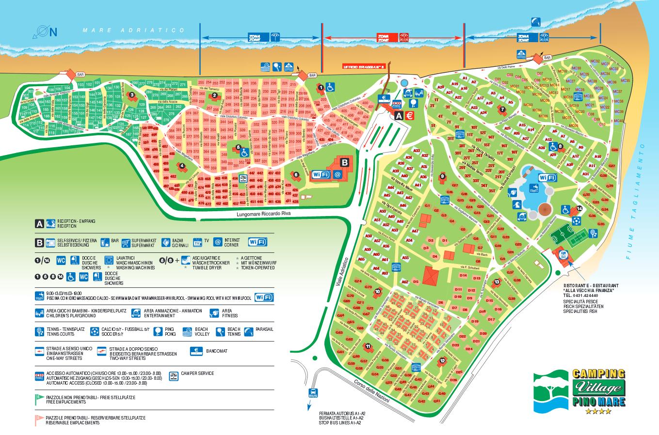 Camping Pino Mare in Lignano Sabbiadaro, mieten und Campingplätze